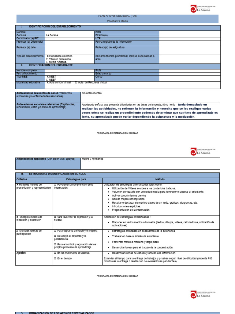 PAI Con Ejemplo | PDF | Aprendizaje | Salón de clases