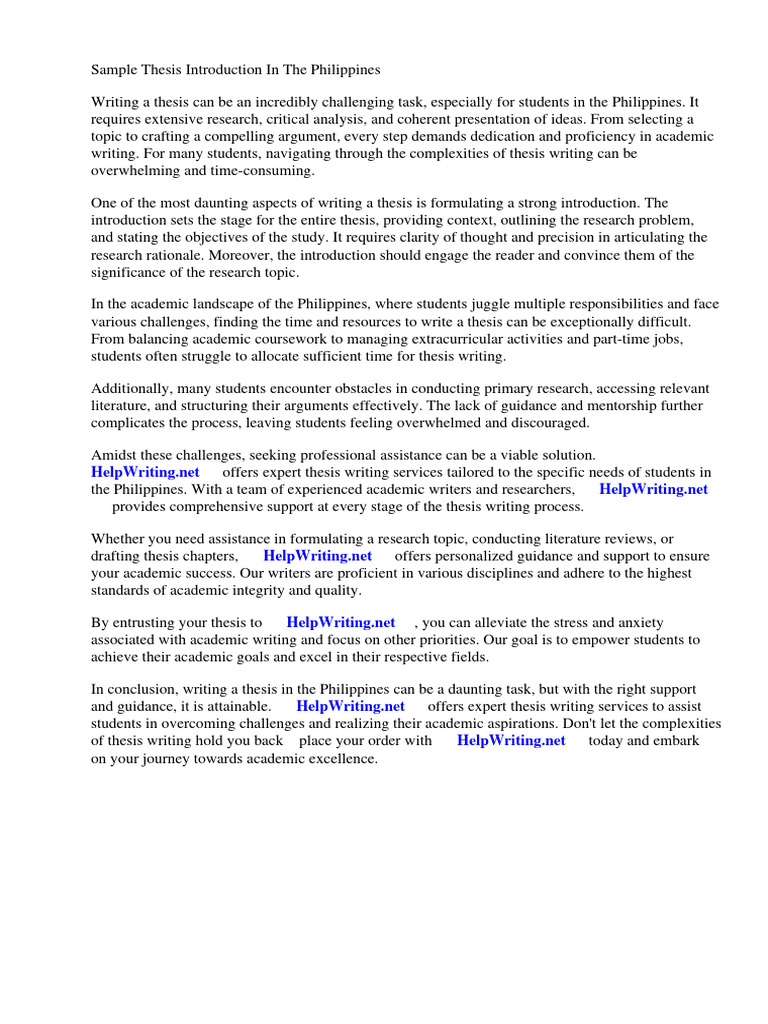 Sample Thesis Introduction in The Philippines | PDF | Thesis | Matlab