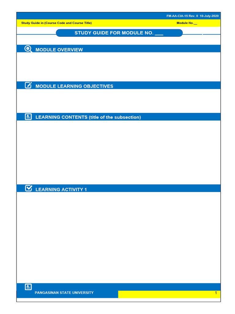 FM-AA-CIA-15-STUDY GUIDE Template | PDF | Technology & Engineering
