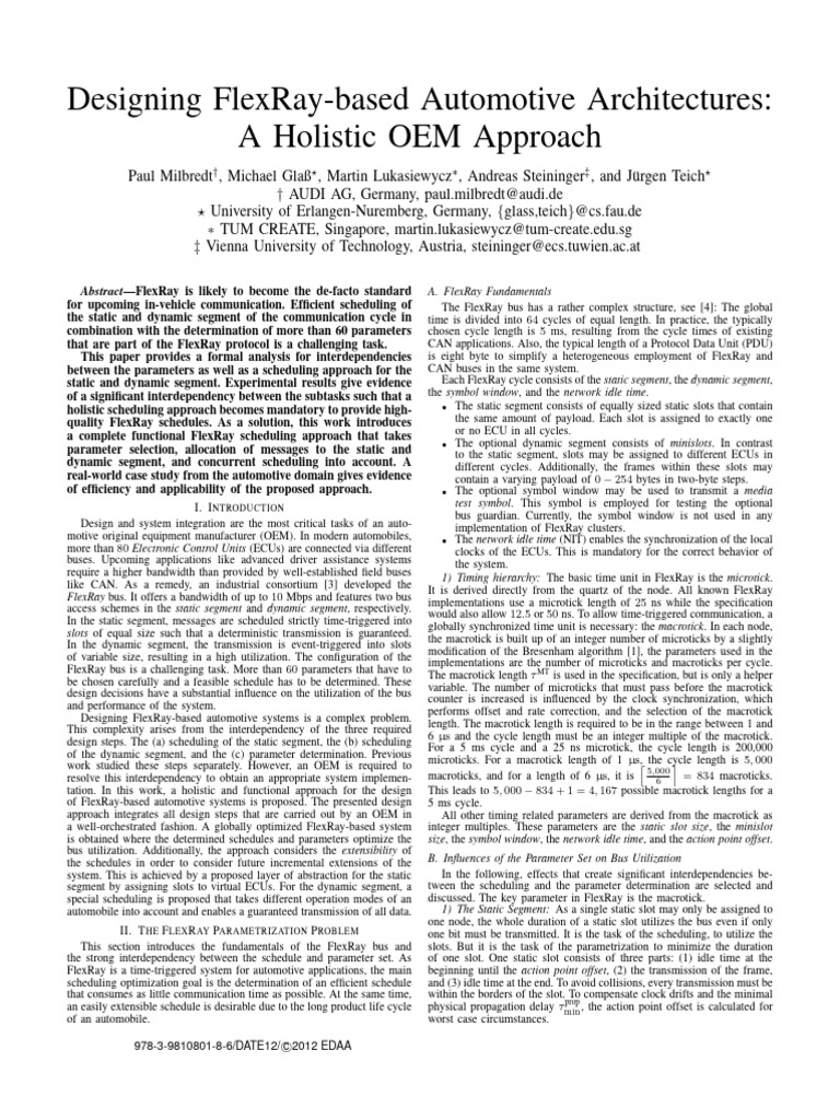 Designing Flexray Based Automotive Architecture A Holistic Oem Approach Pdf 