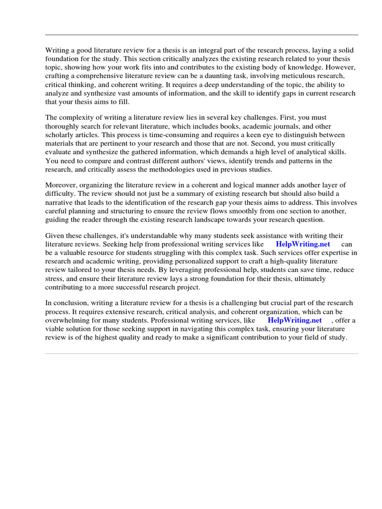 How To Write Good Literature Review For Thesis | PDF | Literature ... How To Write Good Literature Review For Thesis | PDF | Literature ...