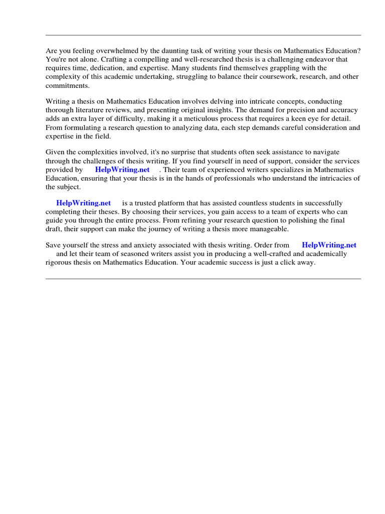 Thesis Title Mathematics Education | PDF | Thesis | Mathematics