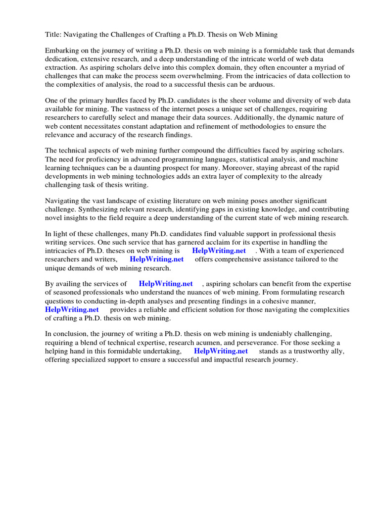 PHD Thesis On Web Mining | PDF | Data Mining | Data