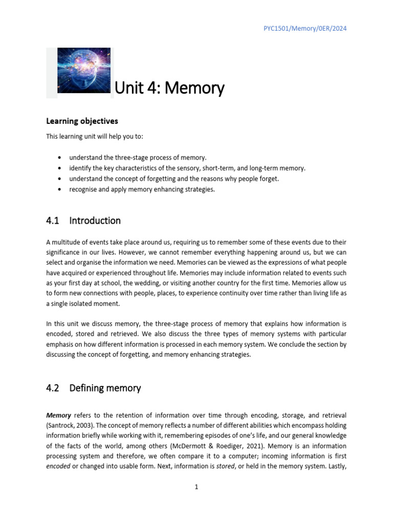 Understanding Memory Processes | PDF | Memory | Recall (Memory)
