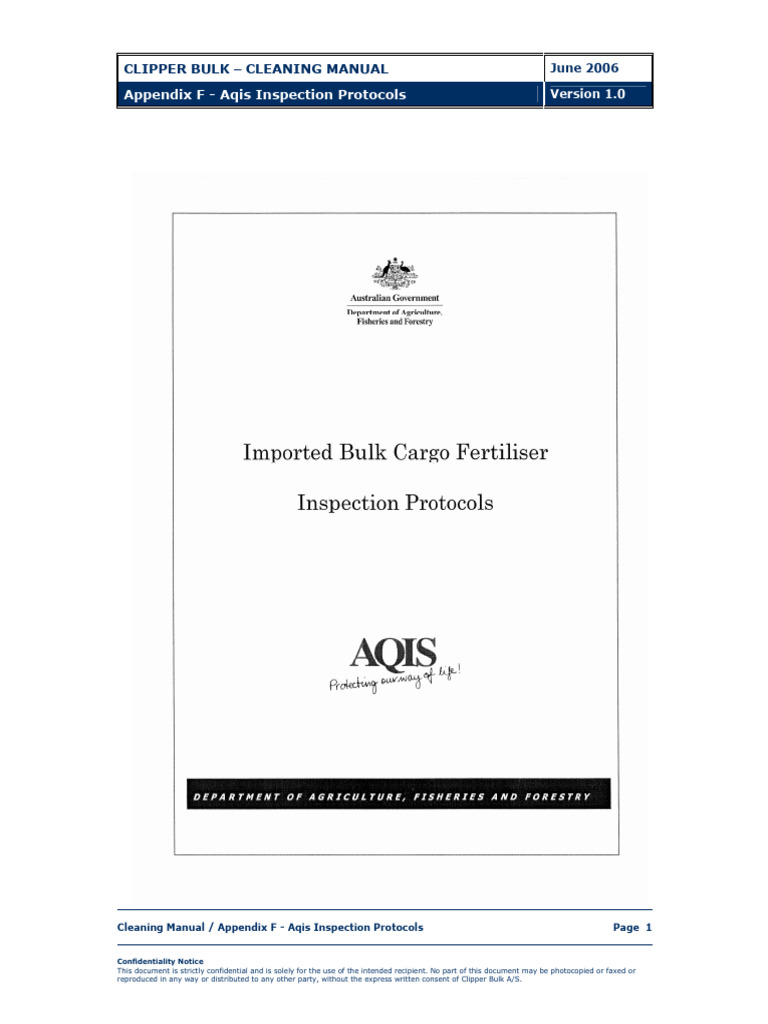 Appendix F - Aqis Inspection Protocols | PDF | Photocopier | Fax