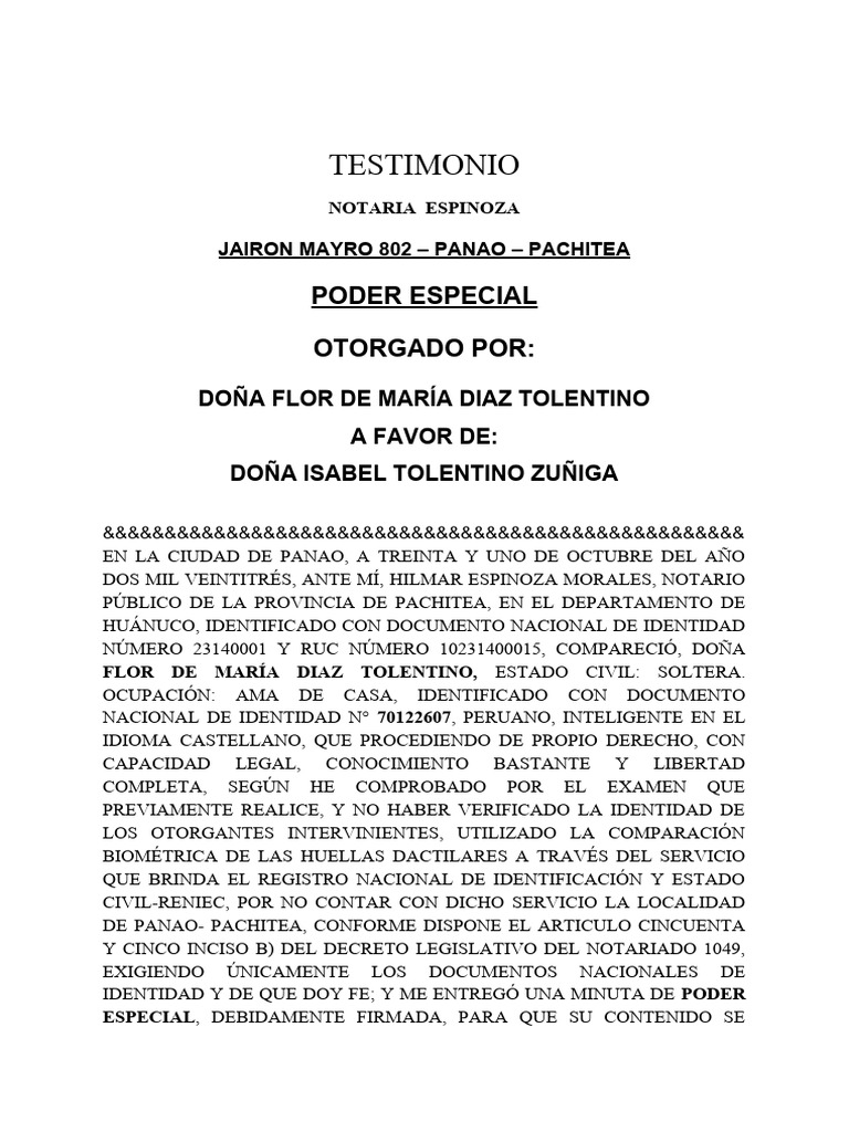 TESTIMONIO | PDF | Ley común