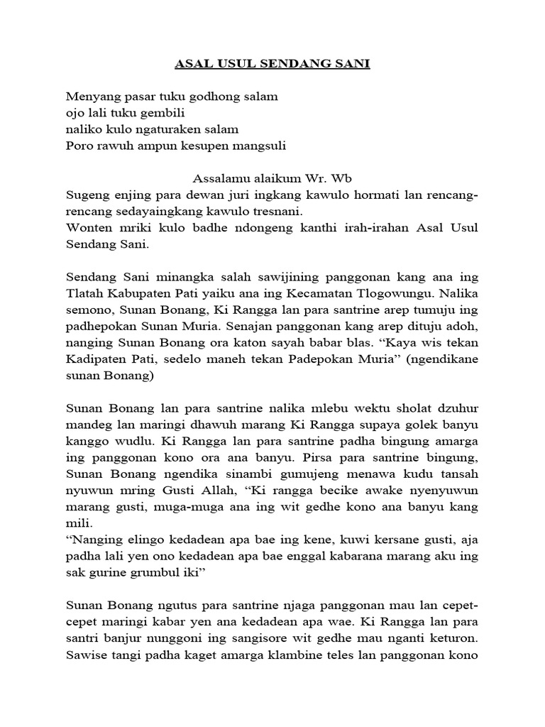 Teks Mendongeng B Jawa | PDF