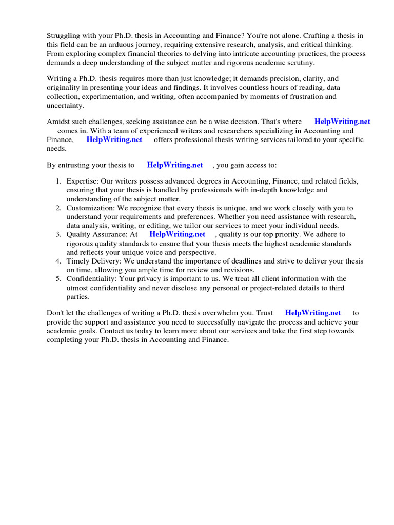 PHD Thesis in Accounting and Finance | PDF | Thesis | Banks