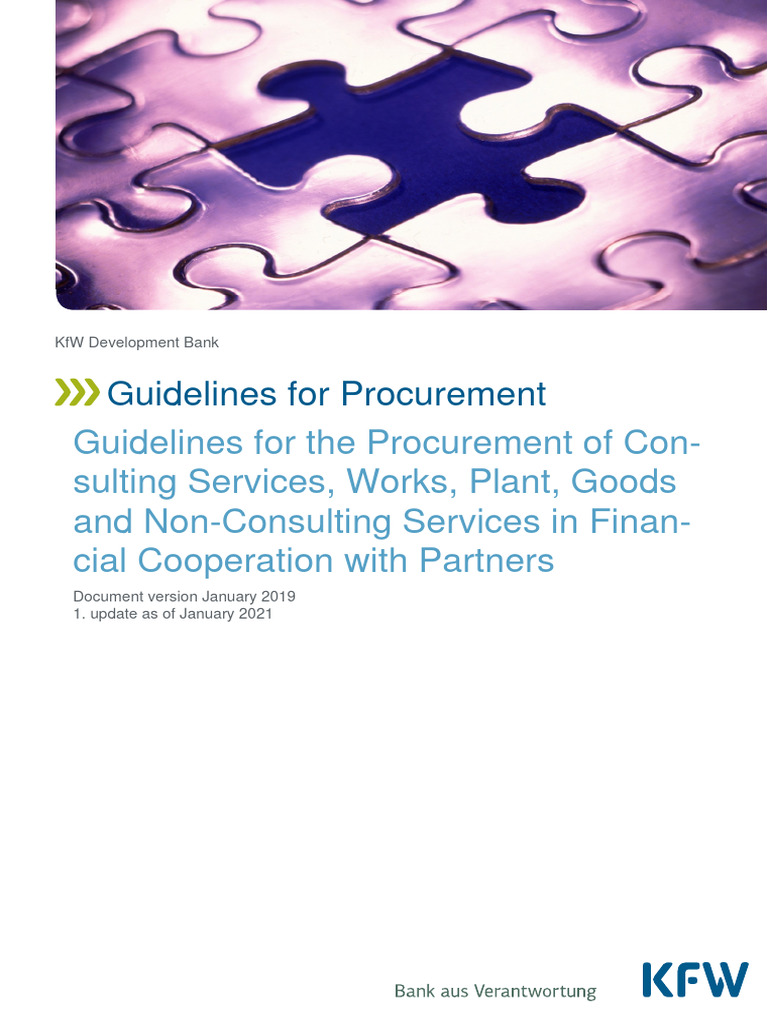 Guidelines for the Procurement of Consulting Services, Works, Plant ...