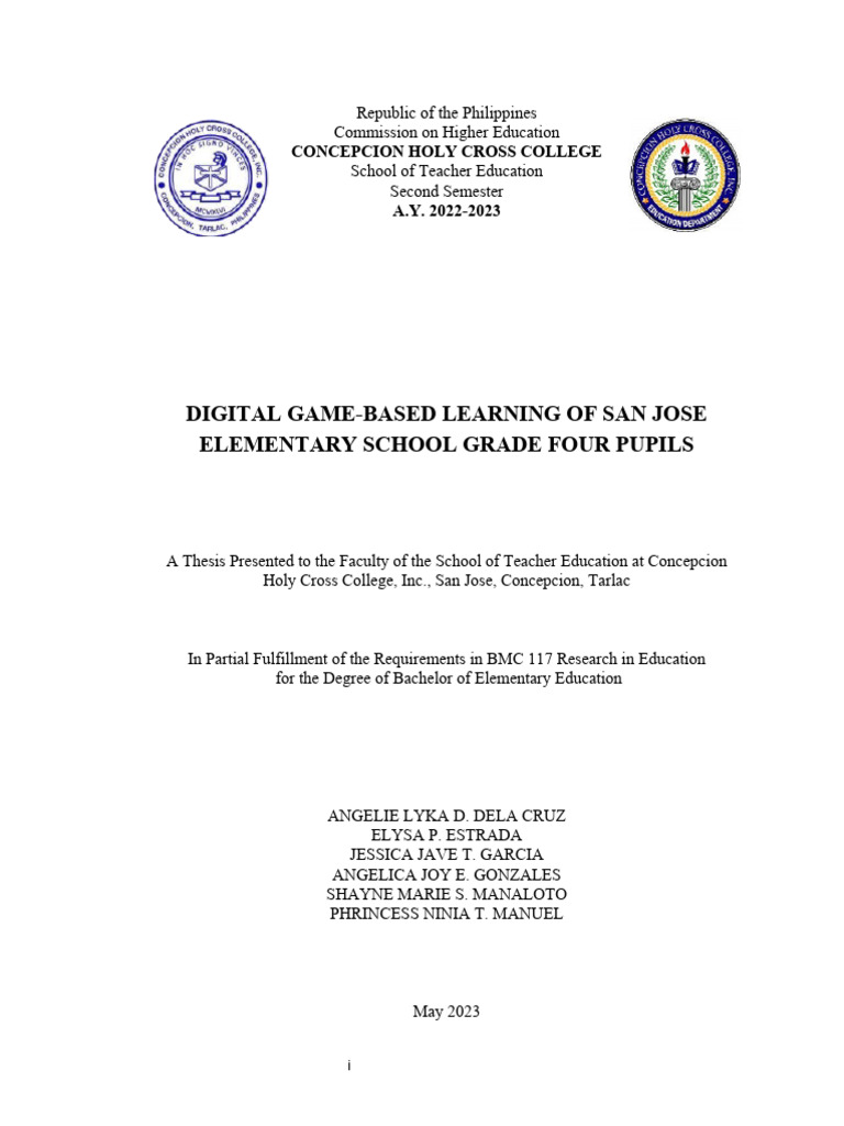 DGBL Thesis Approved Final 1 | PDF | Learning | Motivation