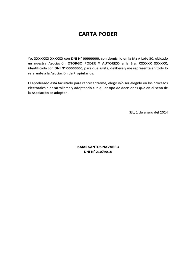 CARTA Poder.doc (1) | PDF
