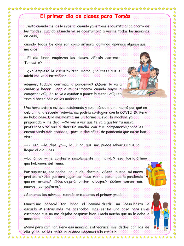 Primer día de clases de Tomás | PDF