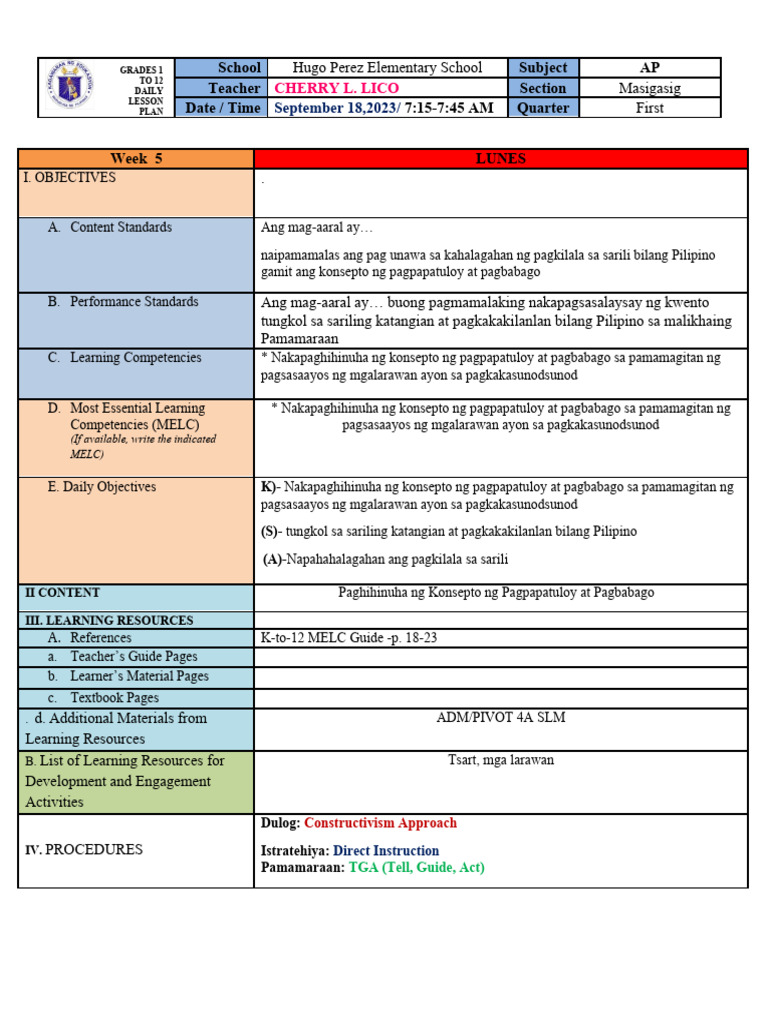 DLP AP 1st quarter week 5 | PDF