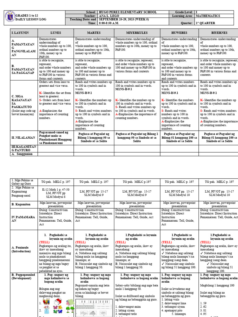 Math IDEA Week 5 Quarter 1 | PDF