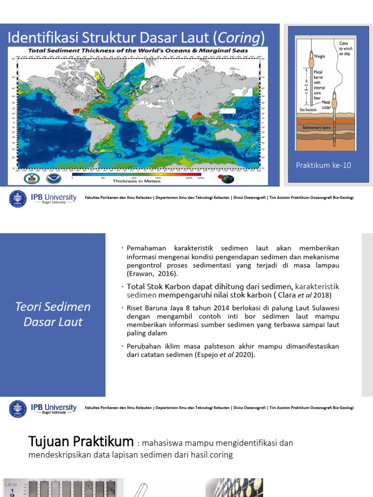 Identifikasi Sedimen Dasar Laut Melalui Coring | PDF