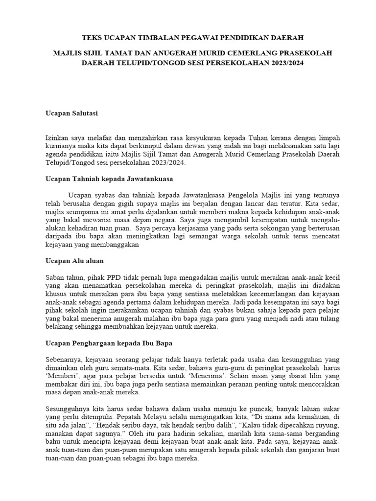 Teks Ucapan PPD | PDF
