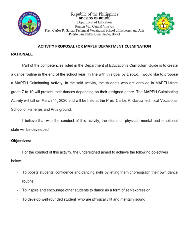 Cheer Dance Activity Proposal | PDF | Behavior Modification