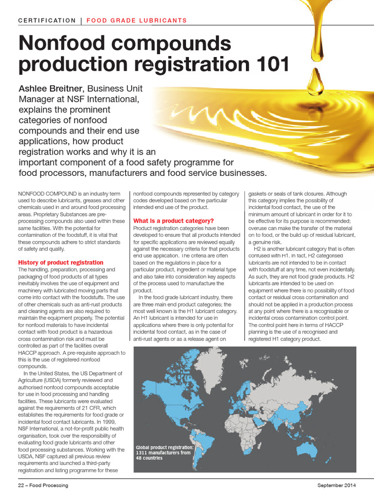 h1 Nonfood Contact | PDF | Hazard Analysis And Critical Control Points ...
