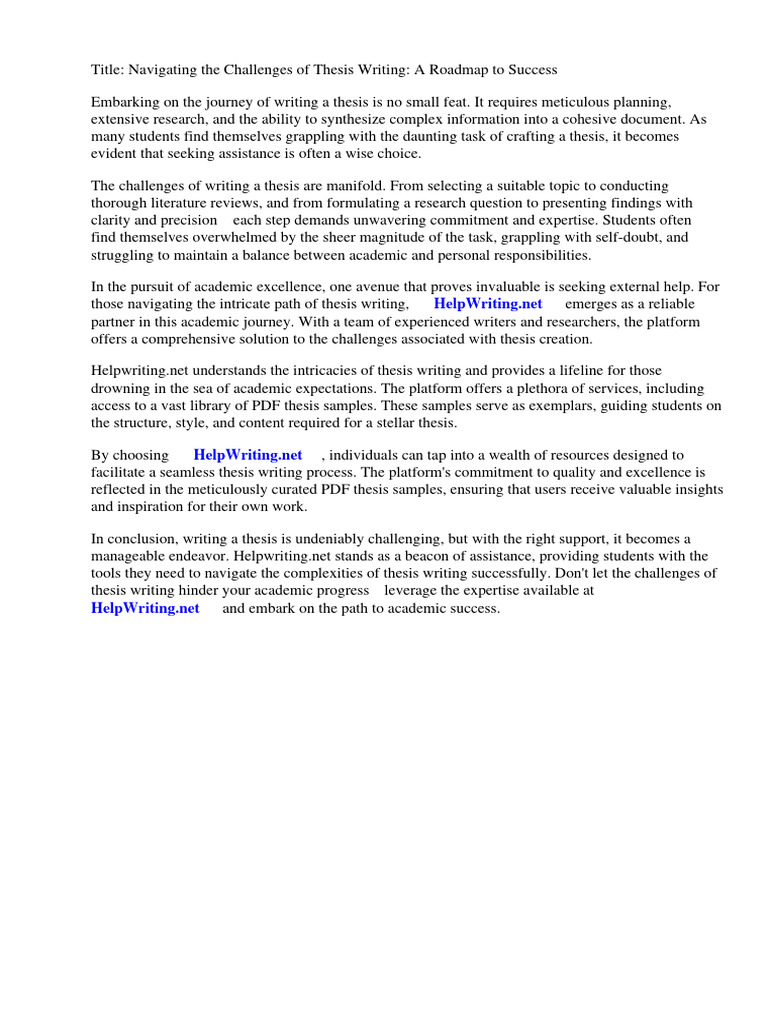 PDF Thesis Sample | PDF | Thesis | Essays