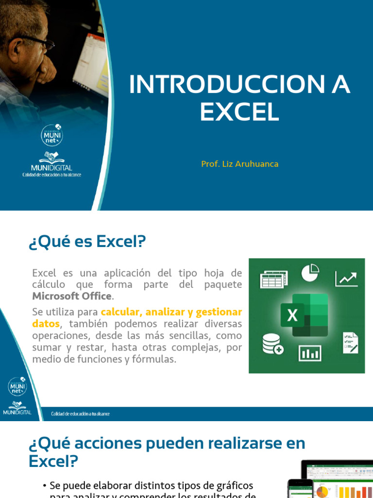 Introduccion A Excel PPT - Sesion 01 | PDF | Microsoft Excel | Ingeniería Informática