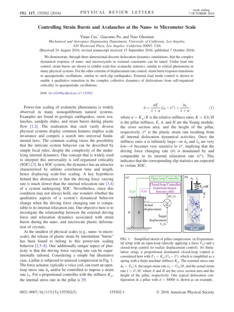 2016-PRL-Controlling Strain Bursts and Avalanches at the Nano- to ...