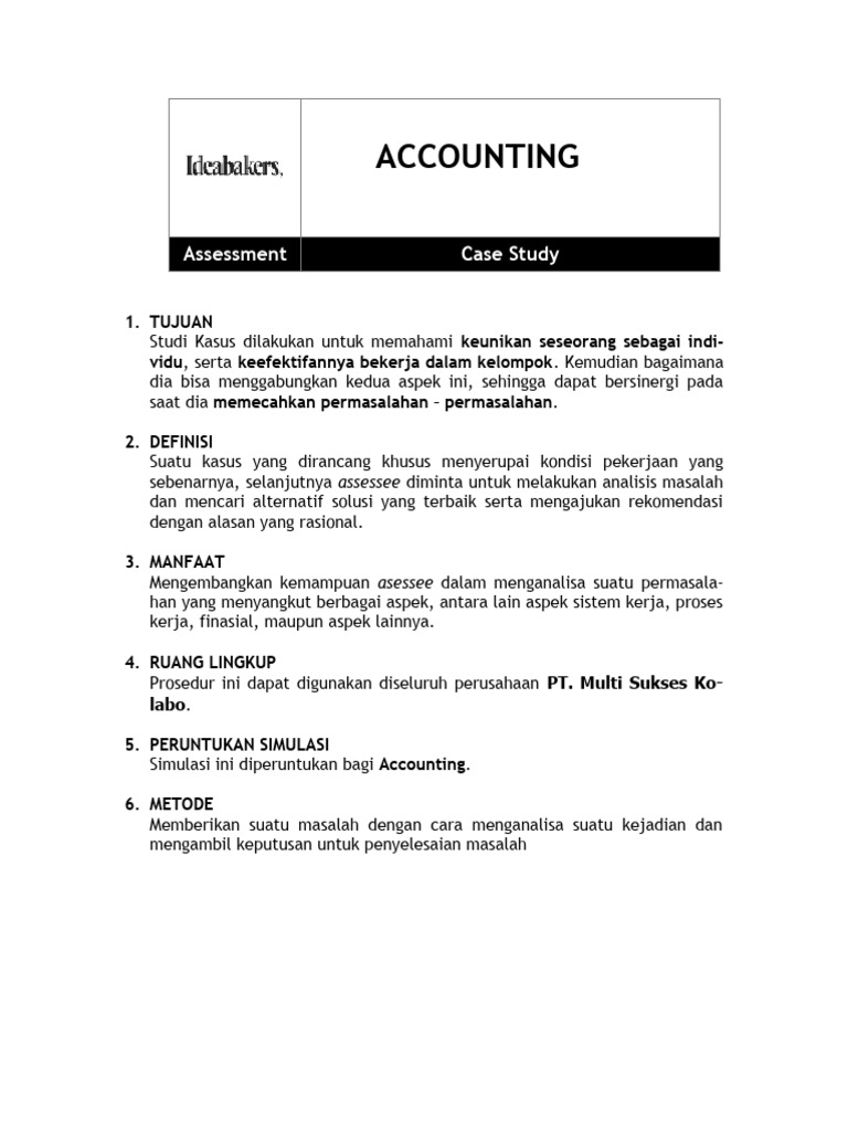 Case Study - Accounting | PDF