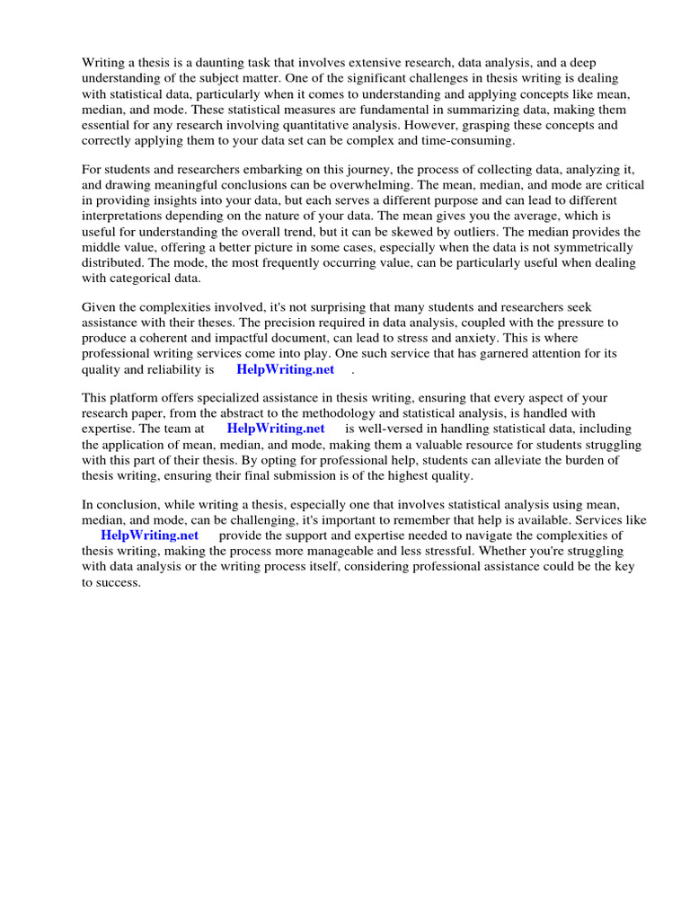 Sample Thesis With Mean Median Mode | PDF | Mean | Mode (Statistics)