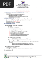 The Lottery Detailed Lesson Plan | PDF | Senses | Lesson Plan