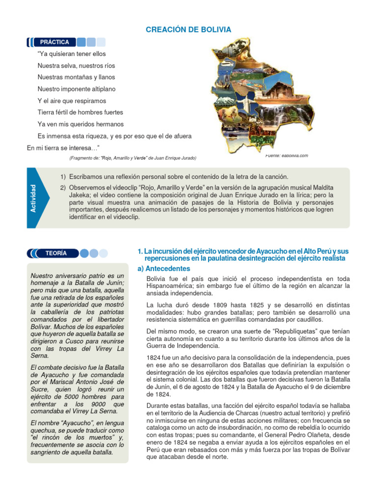 Creación de Bolivia | PDF | Operaciones militares | Militar