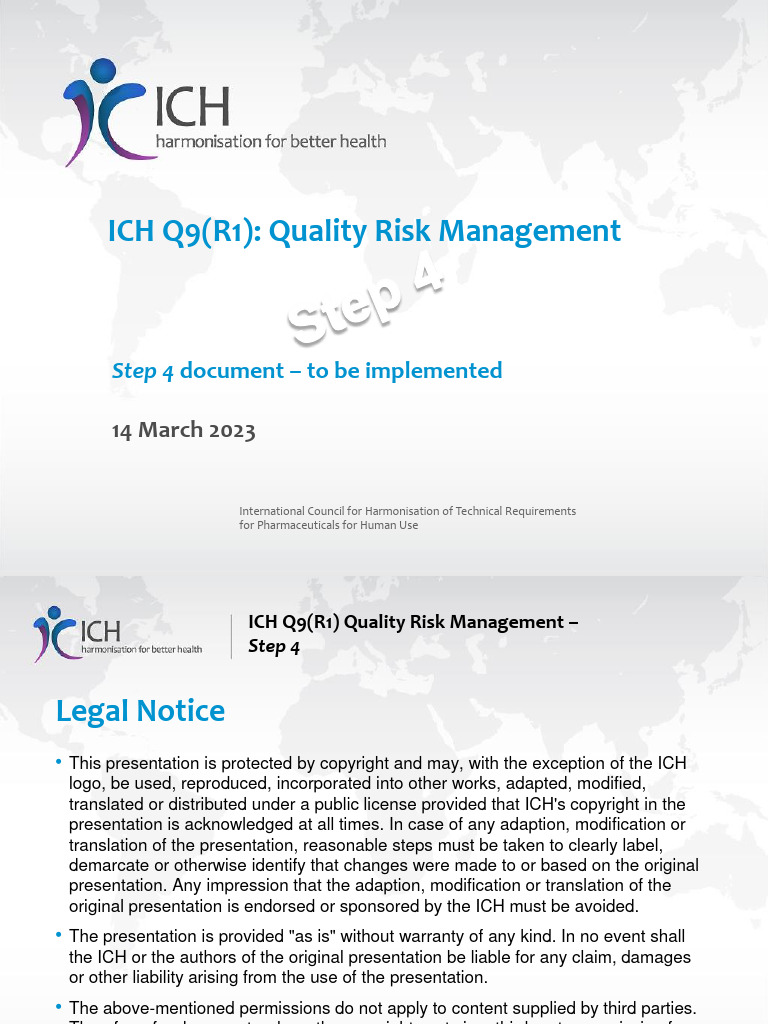 ICH Q9R1 - Step - 4 - Presentation - 2023 - 0314 - Final | PDF | Risk ...