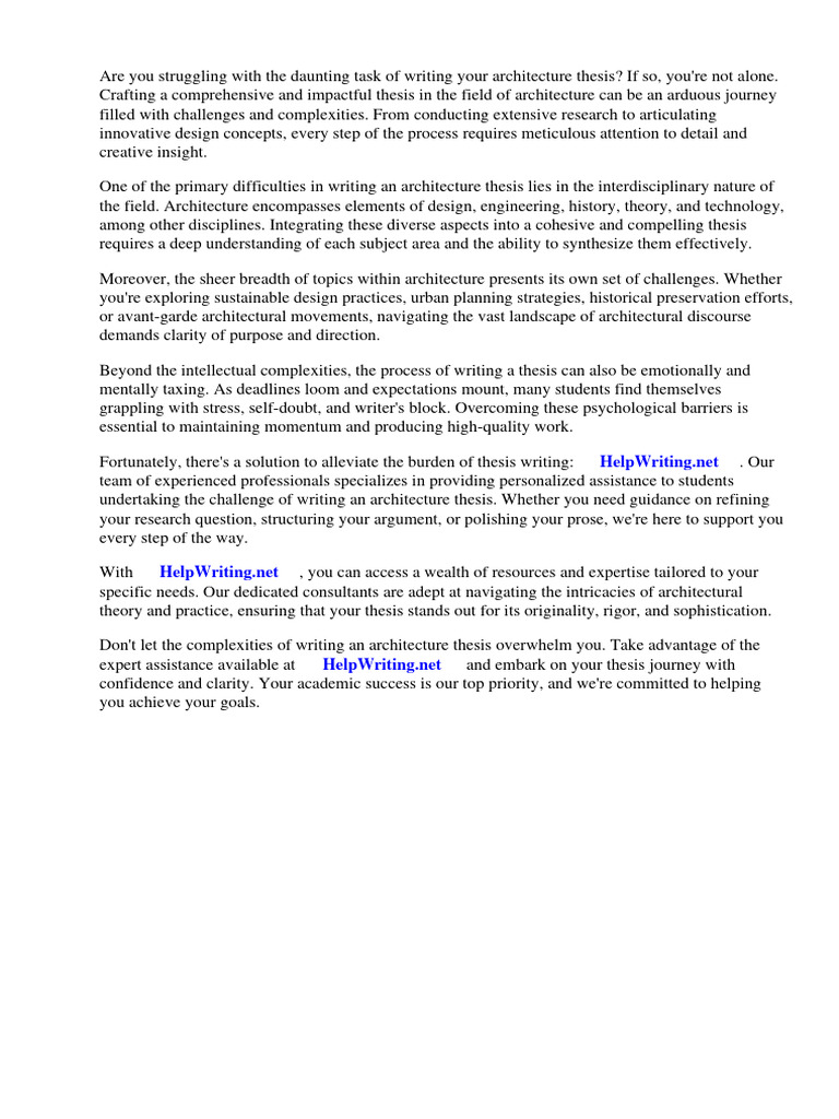 How to Write Architecture Thesis | PDF | Thesis | Methodology