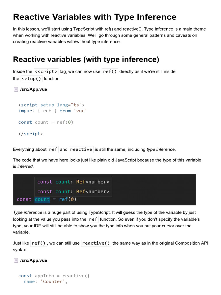 TypeScript Reactive Variables Guide | PDF | Java Script | Programming Paradigms