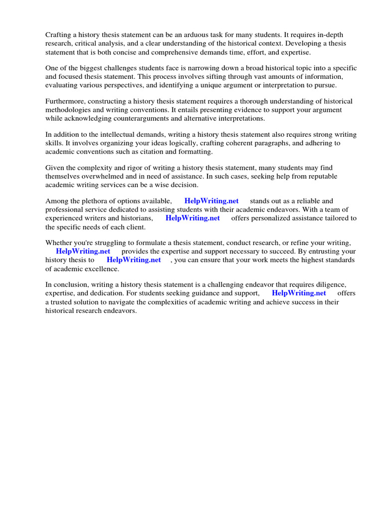 How To Make A History Thesis Statement | PDF | Essays | Thesis