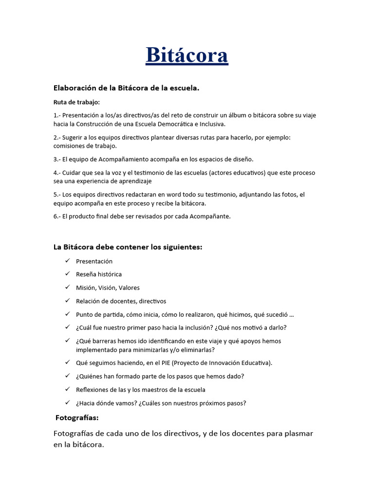 Bitácora de La Escuela. | PDF | Enseñando | Aprendizaje