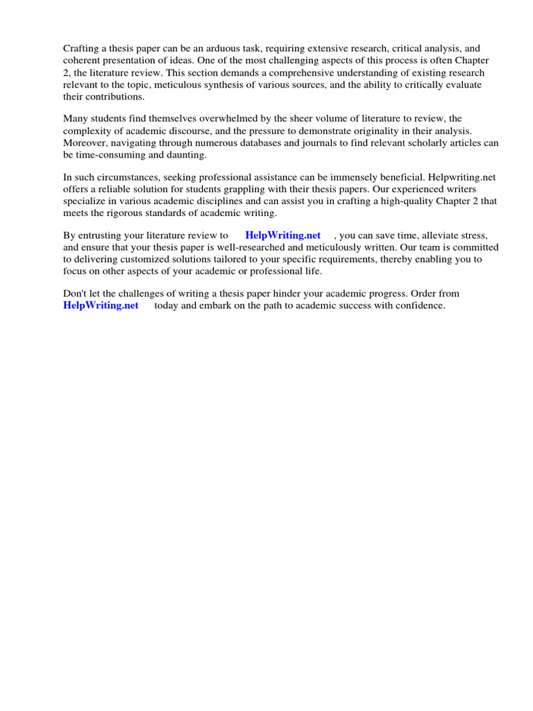 Thesis Paper Chapter 2 Sample | Download Free PDF | Thesis | Methodology