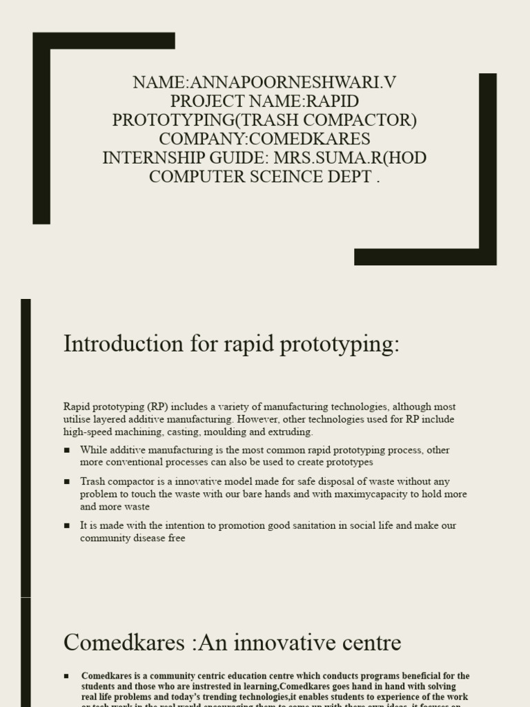 ppt internship | PDF | 3 D Printing | Prototype