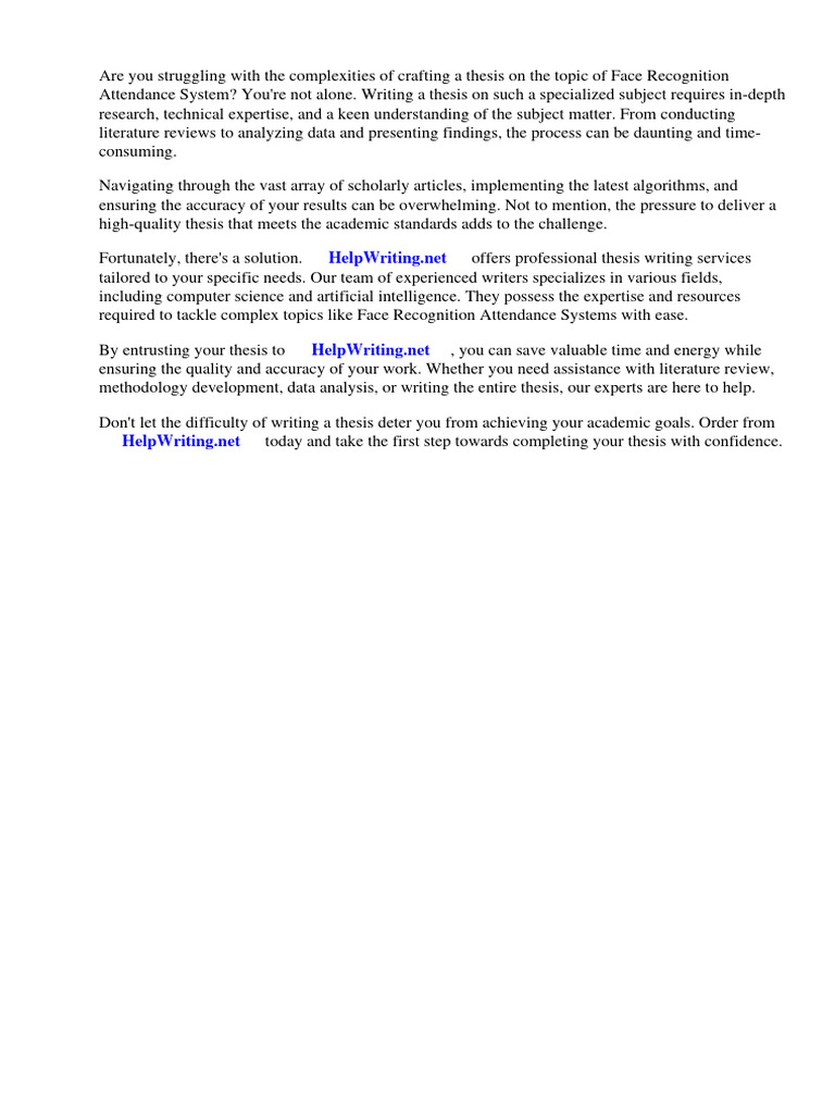 Face Recognition Attendance System Thesis | PDF | Biometrics | Fingerprint