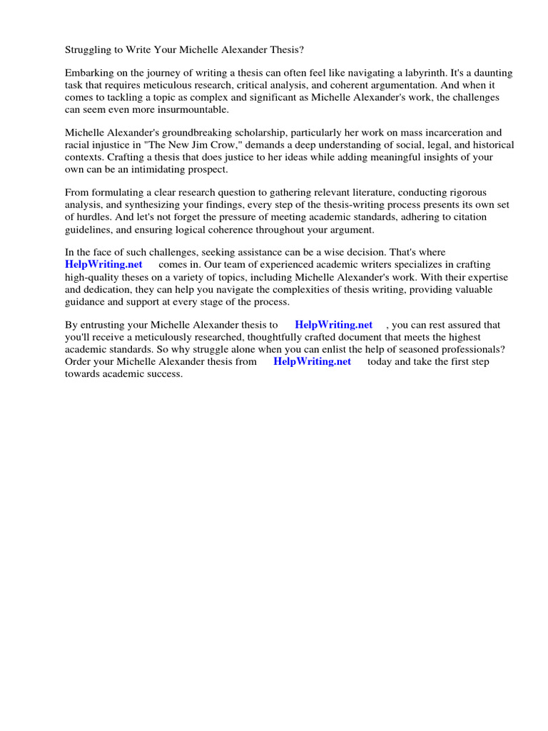 Michelle Alexander Thesis | PDF | Racial Segregation In The United ...