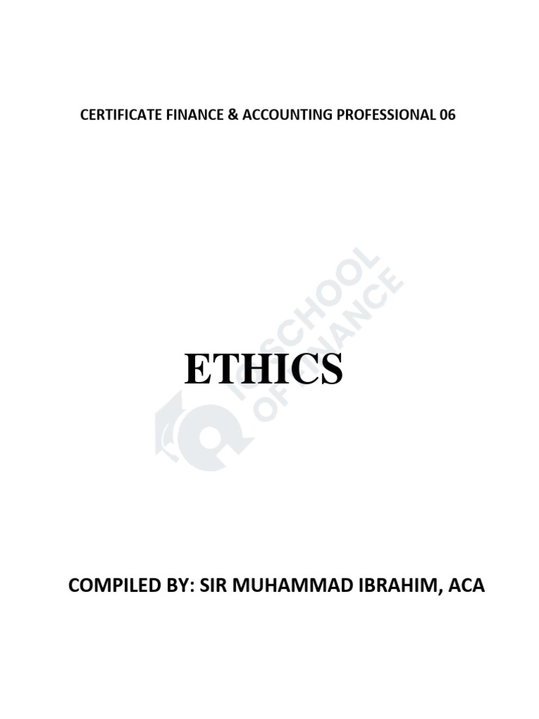 ICAP Code of Ethics Overview 2024 | PDF | Audit | Internal Control