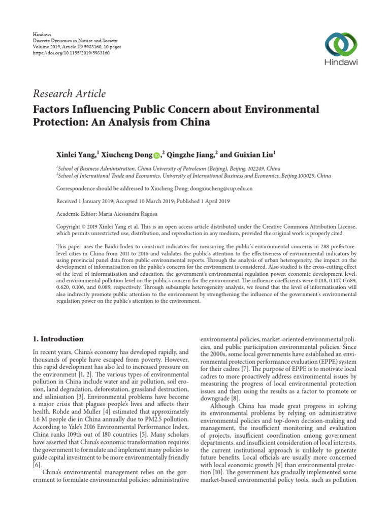 Factors Influencing Public Concern About Env Protection | Download Free ... Factors Influencing Public Concern About Env Protection | Download Free ...