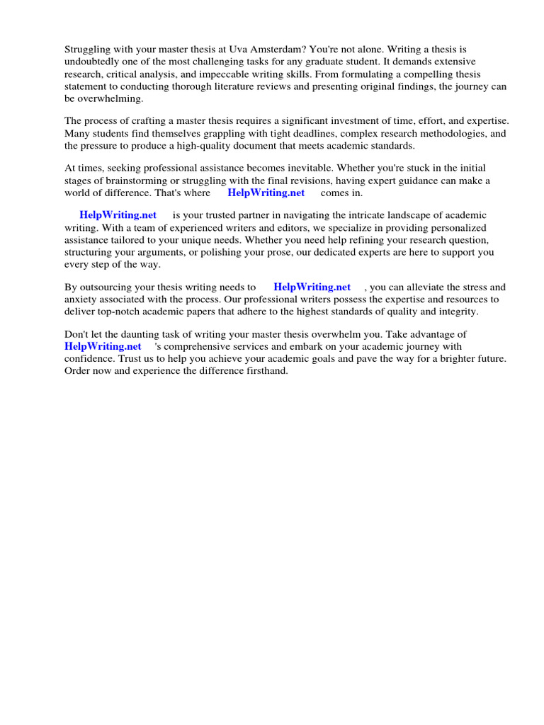 Master Thesis Uva Amsterdam | PDF | Thesis | Artificial Intelligence