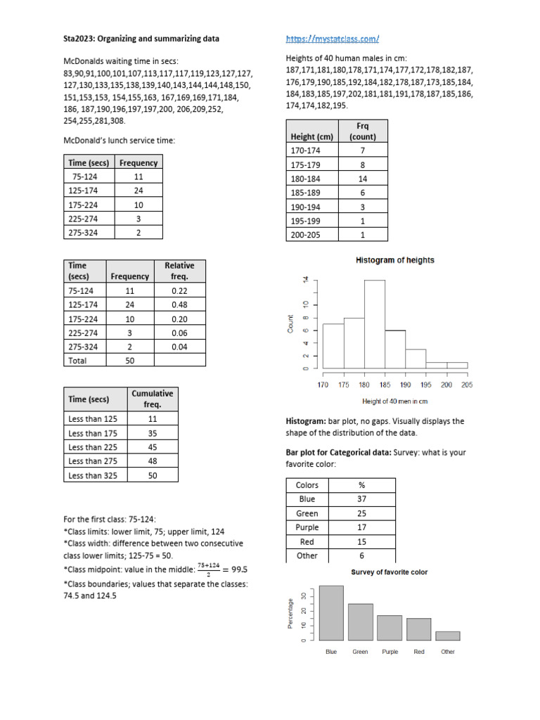 Organizing and Summarizing Data | PDF | Normal Distribution | Statistics