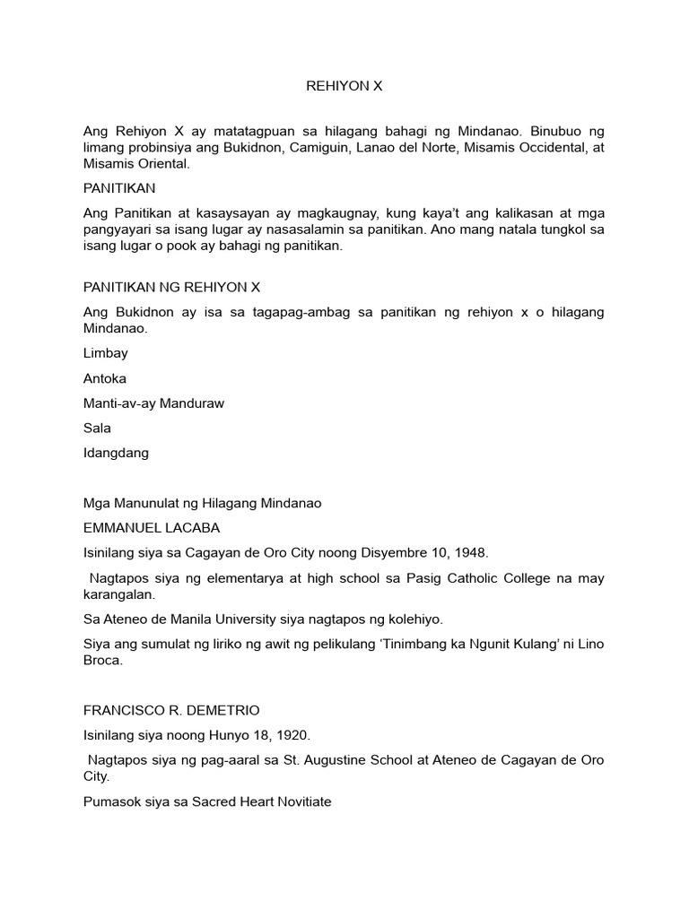 REHIYON X Written Report | PDF