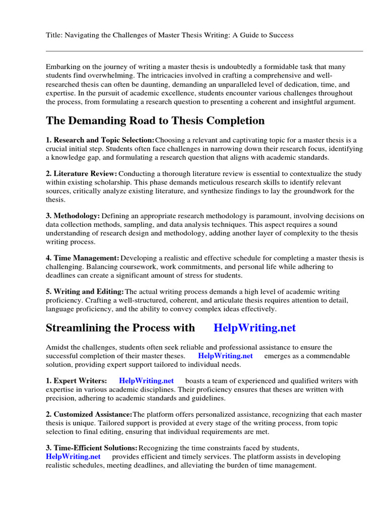 Schedule Master Thesis | PDF | Thesis | Methodology