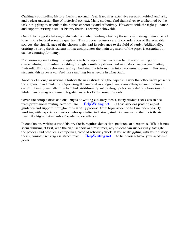 What Makes A Good History Thesis | PDF | Thesis | Essays