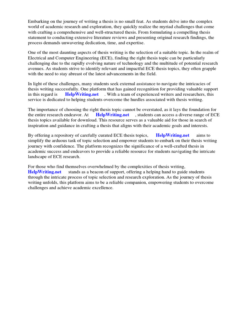 Ece Thesis Topics Download | PDF | Thesis | Essays