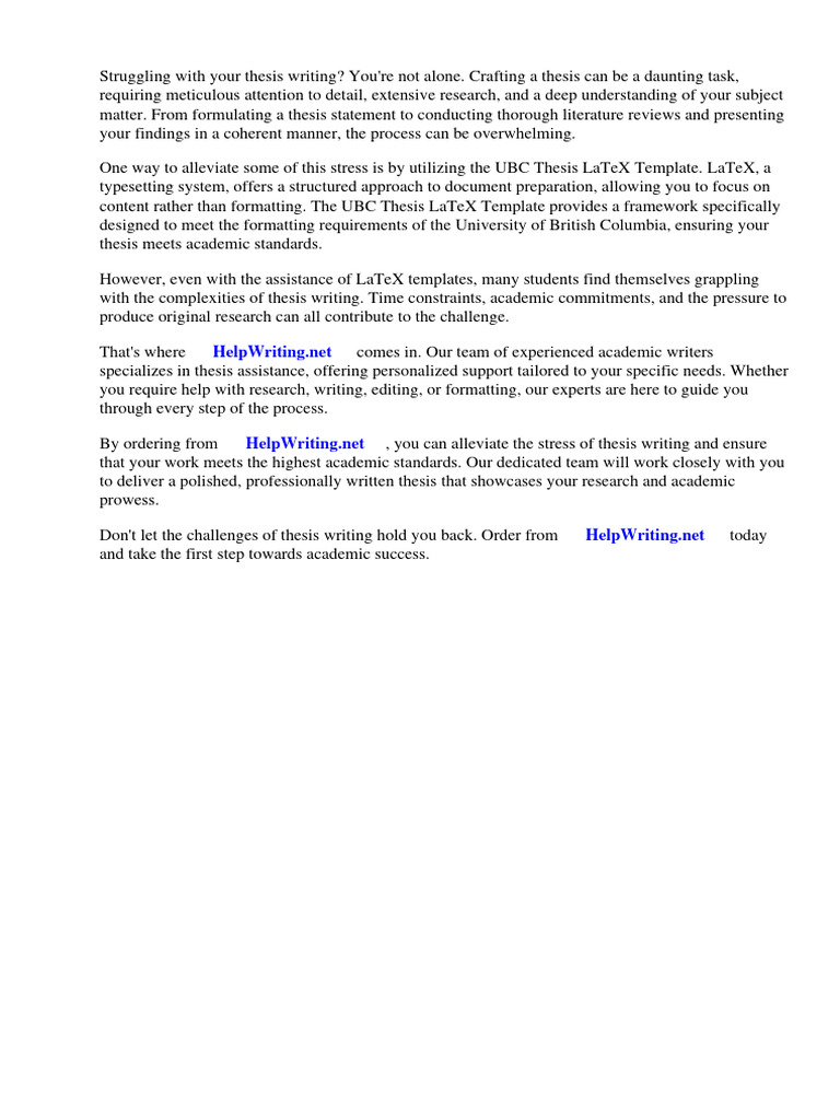 Ubc Thesis Latex Template | Download Free PDF | Thesis | Written Communication