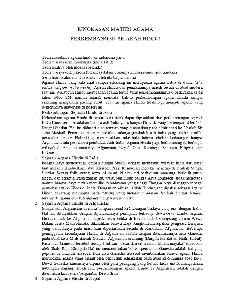 RINGKASAN MATERI AGAMA Kurikulum Merdeka Kelas 8 Penyebaran Agama Hindu ...