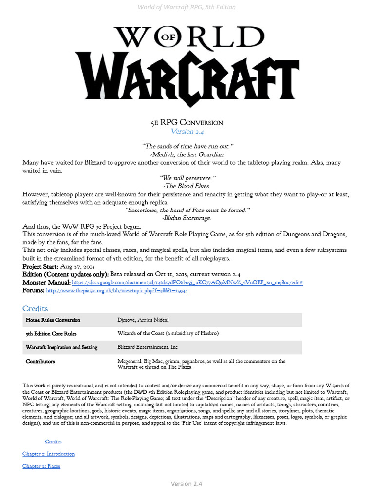 World of Warcraft | PDF | Elf (Dungeons & Dragons) | Warcraft