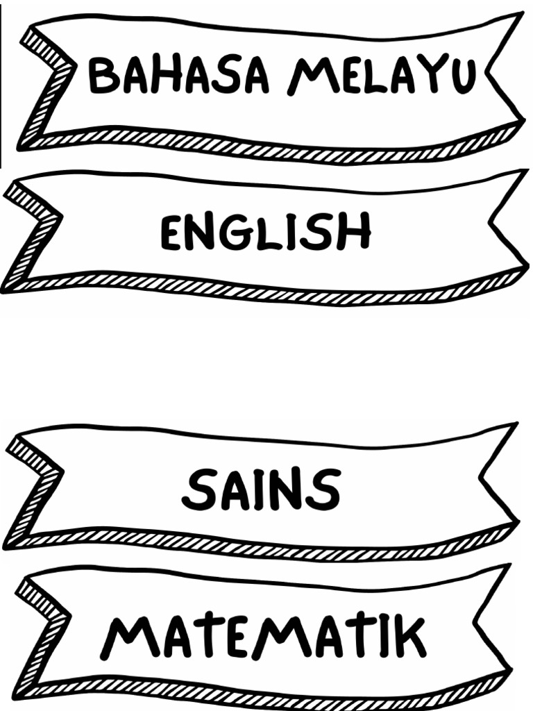 Label Subjek Kelas Pdf 
